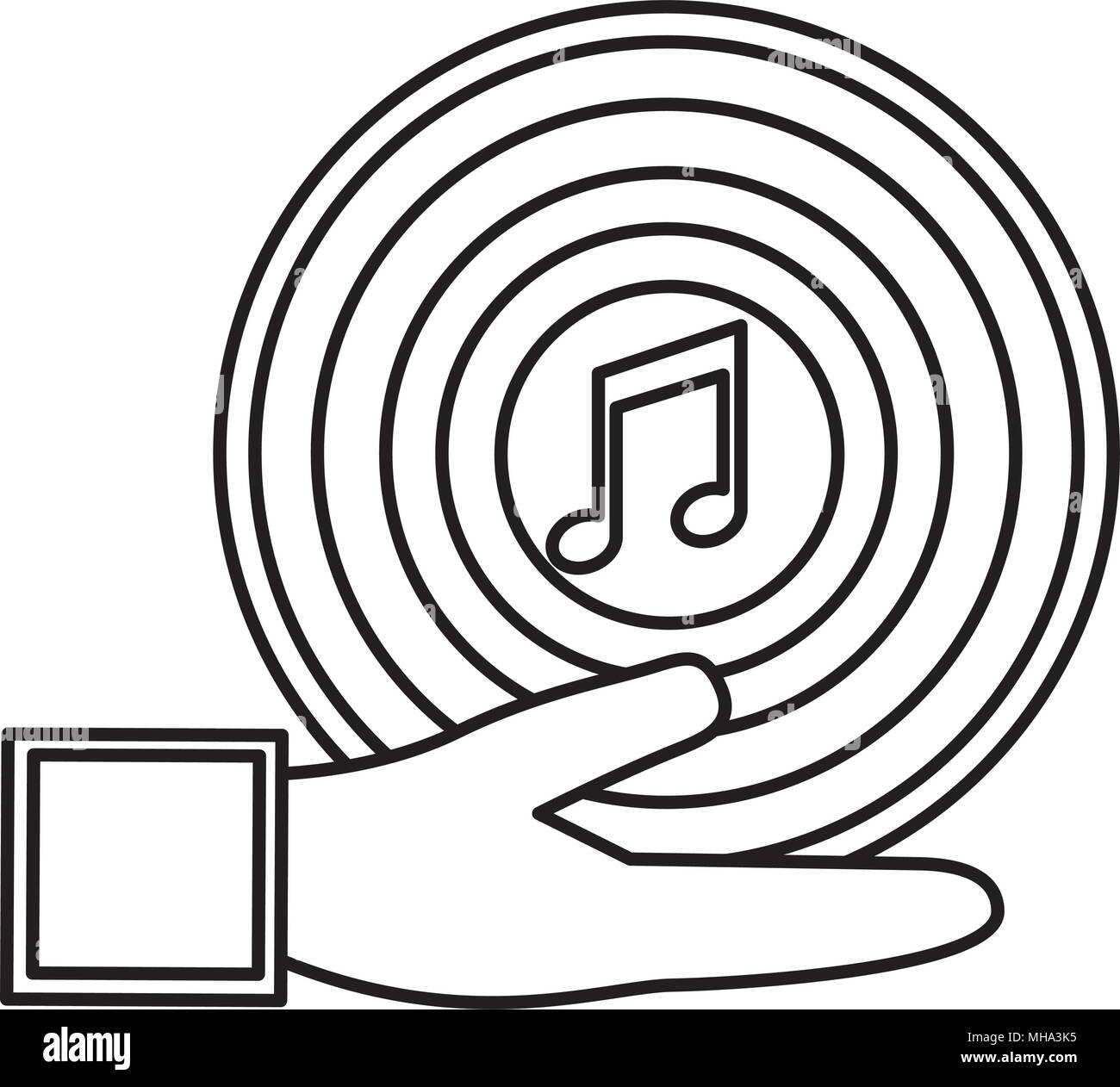 hand lifting vinyl disk vector illustration design Stock Vector Image ...