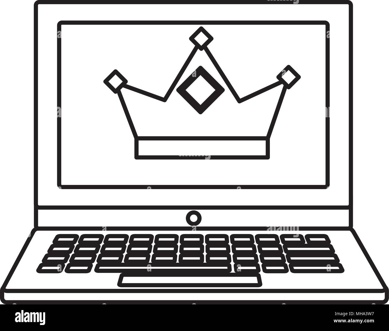 laptop computer with king crown vector illustration design Stock Vector ...