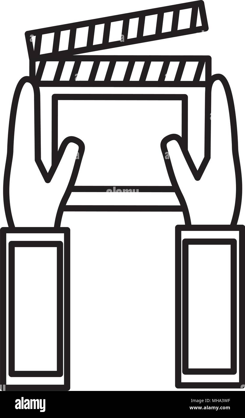 hands with clapper board vector illustration design Stock Vector Image ...