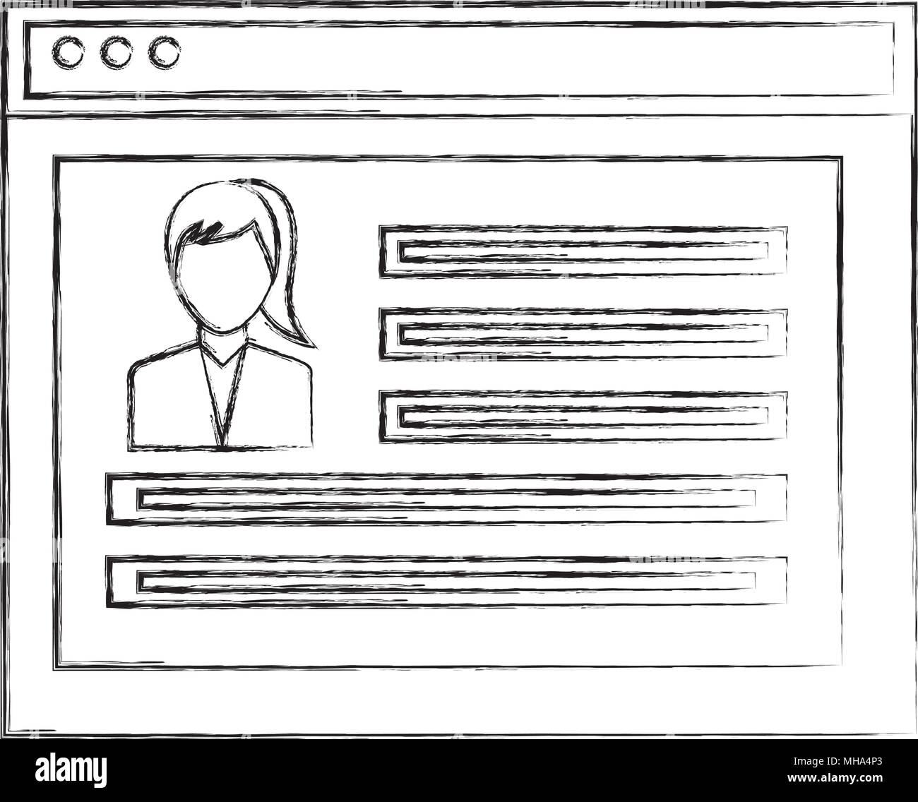 webpage template with woman user vector illustration design Stock ...