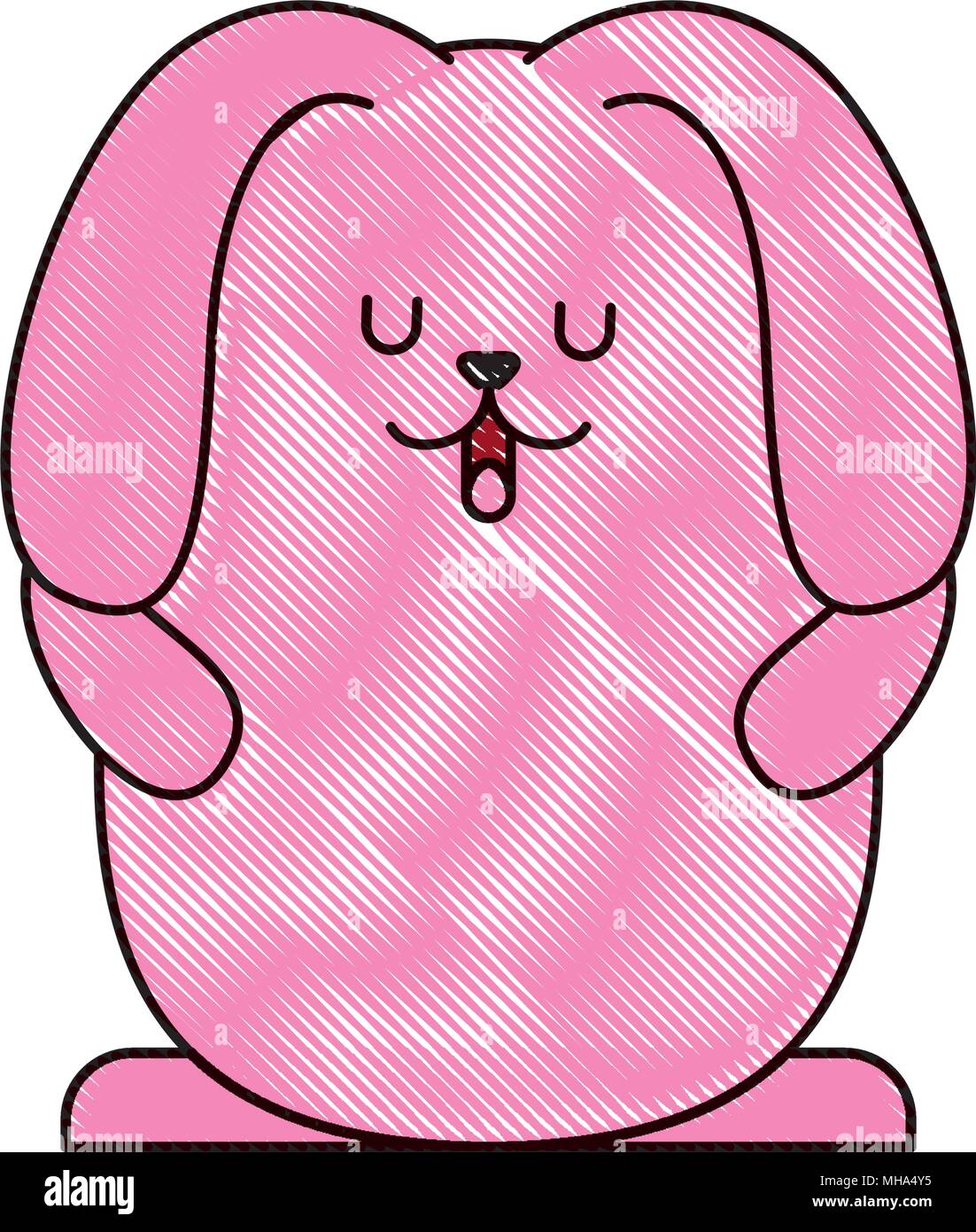 cute rabbit with floppy ears kawaii character vector illustration ...