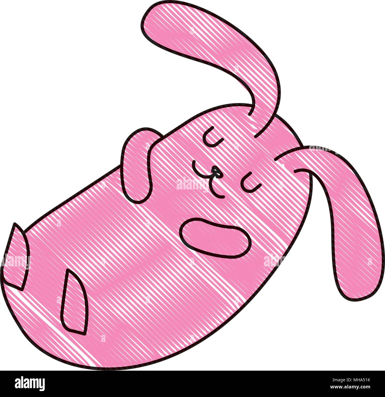cute rabbit sleeping kawaii character vector illustration design Stock ...