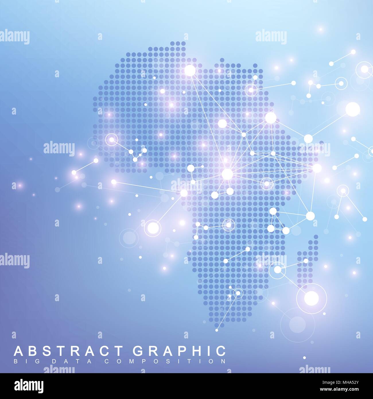Abstract map of Africa country global network connection. Vector ...