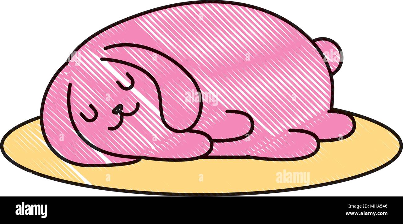 cute rabbit sleeping kawaii character vector illustration design Stock ...