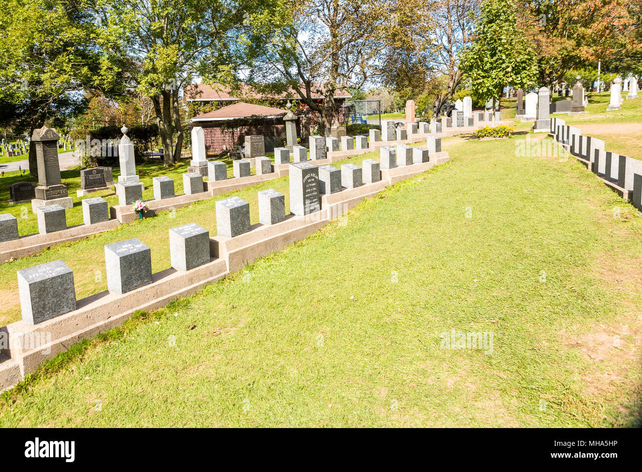 Titanic Cemetery. Place in the city of Halifax in Canada where the ...