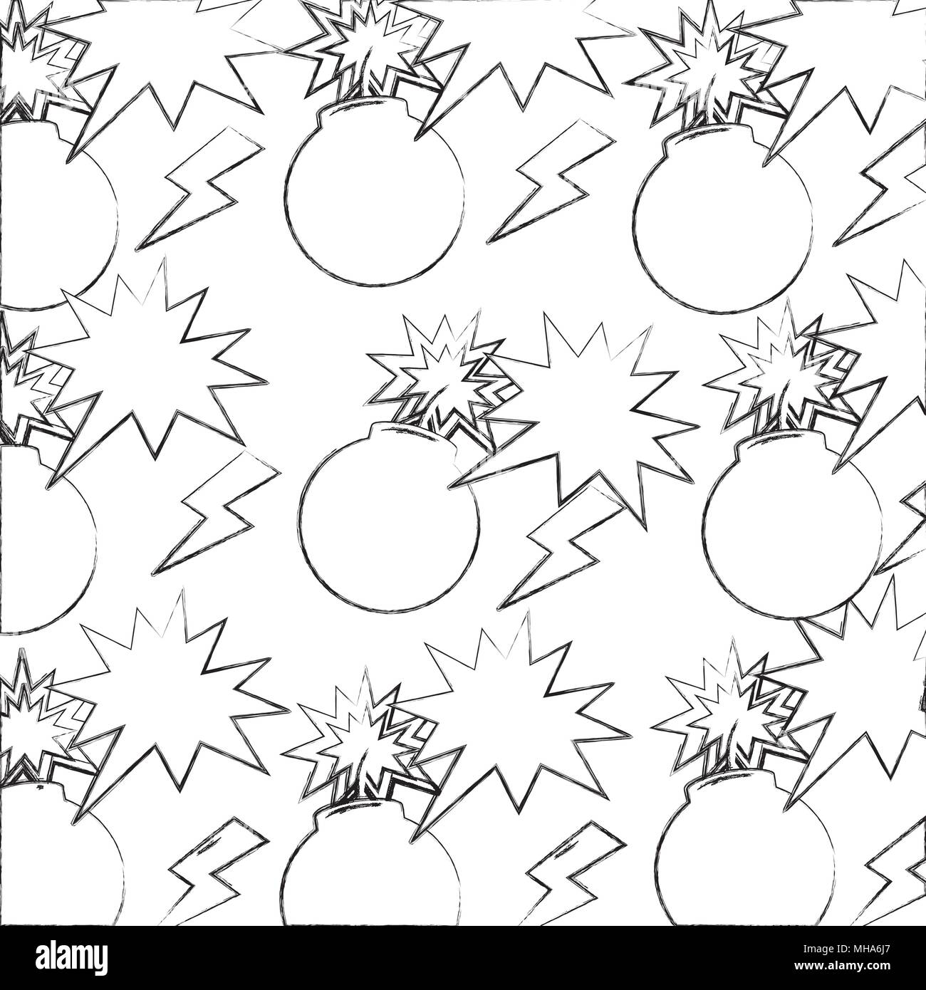 pop art speech bubble bombs explosion vector illustration sketch Stock ...