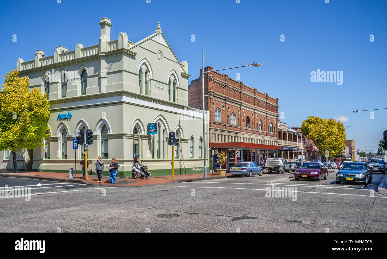 view of the Lithgow Main Street, the commercial hub of the country town ...