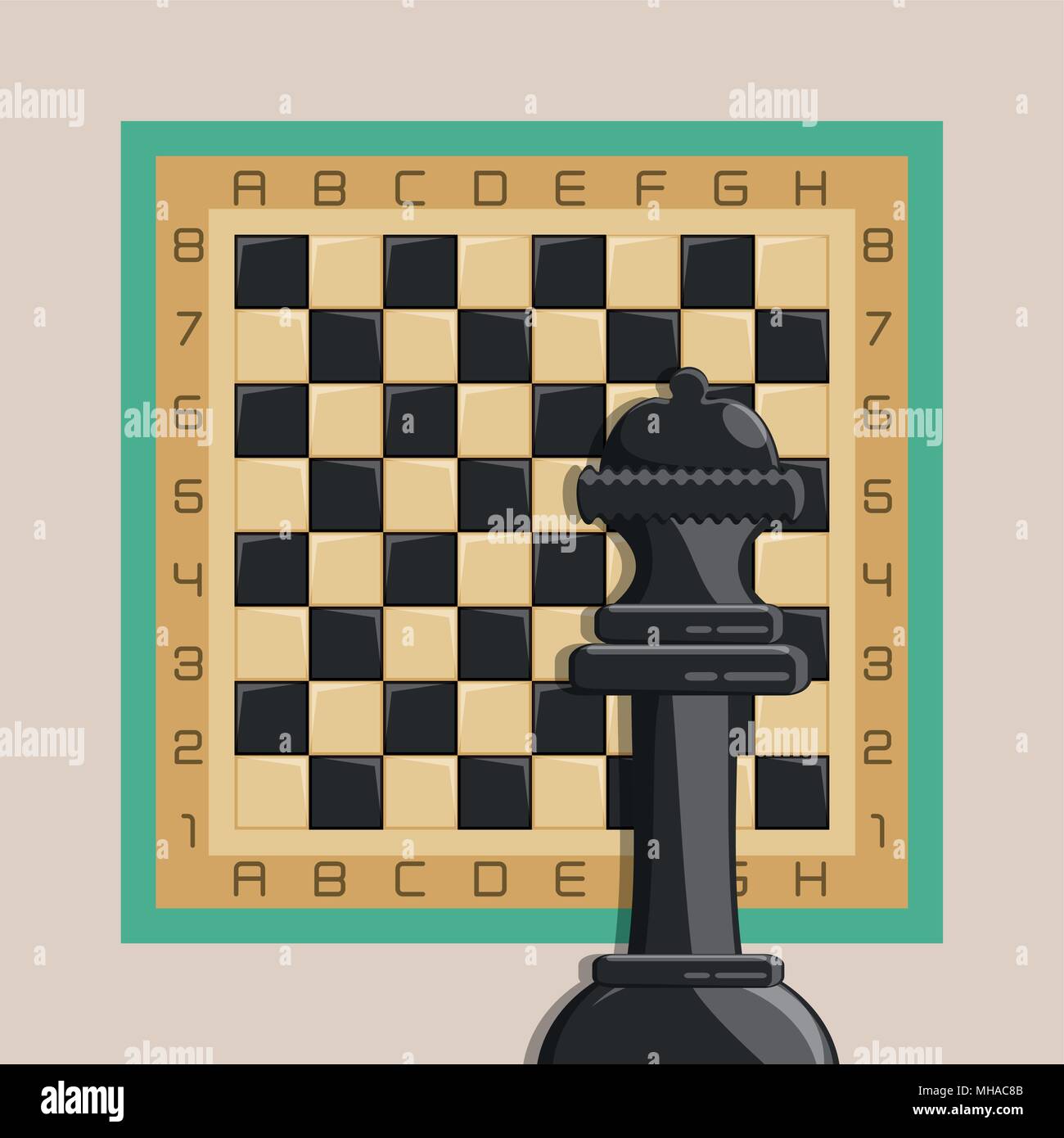 chessboard with queen piece over pink background, colorful design ...