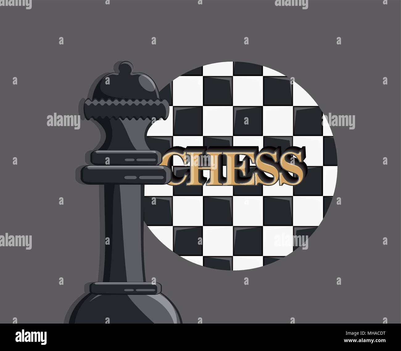 chess game design with queen piece icon, colorful design. vector ...