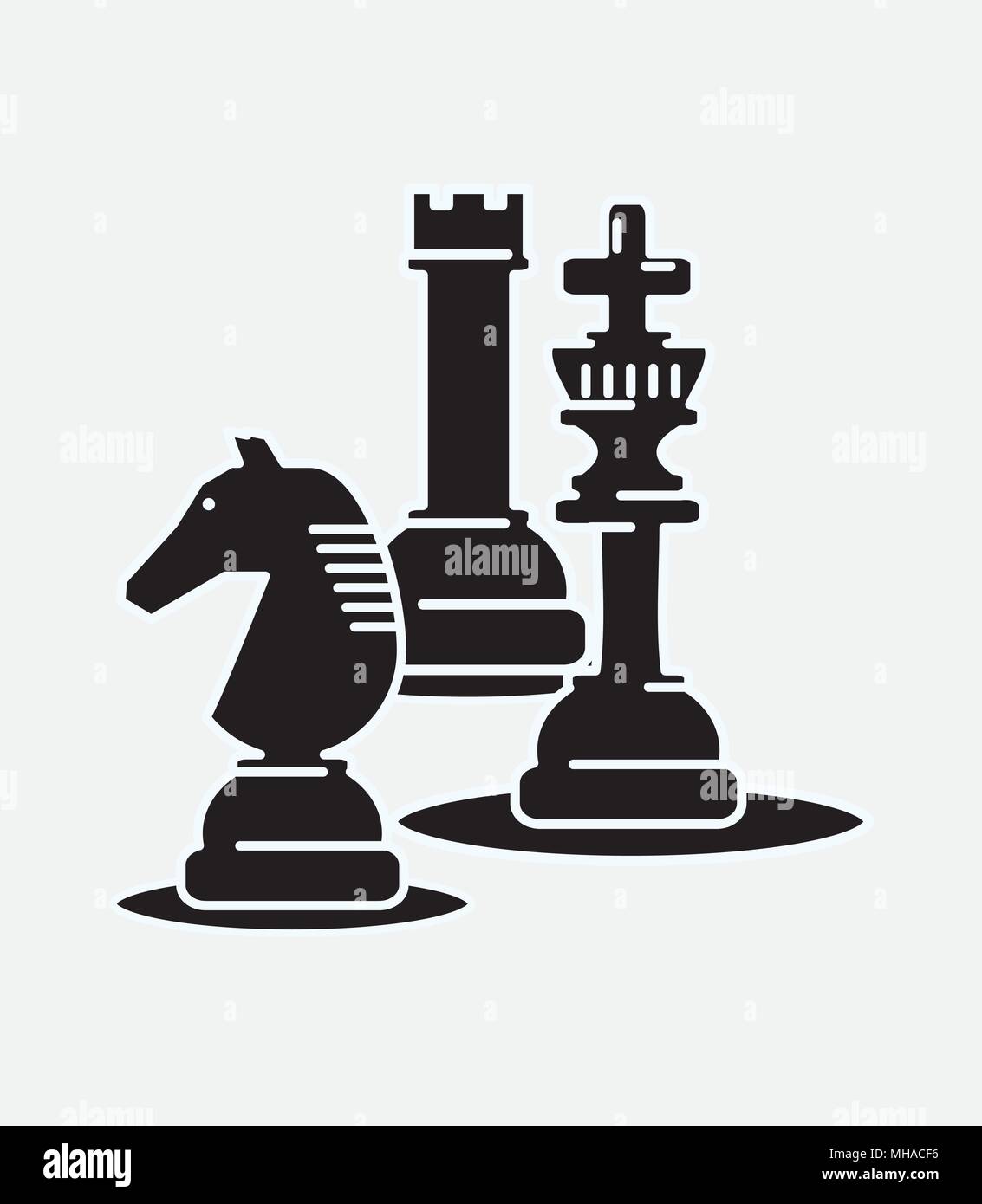 chess game design with pieces over white background, vector ...