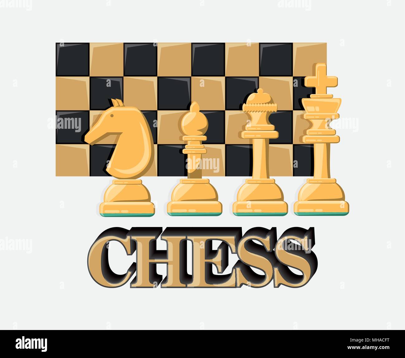chess game design with chessboard and pieces over white background ...