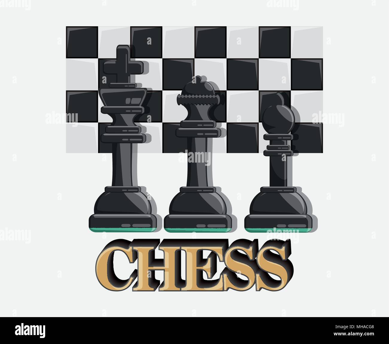chess game design with pieces and chessboard over white background ...