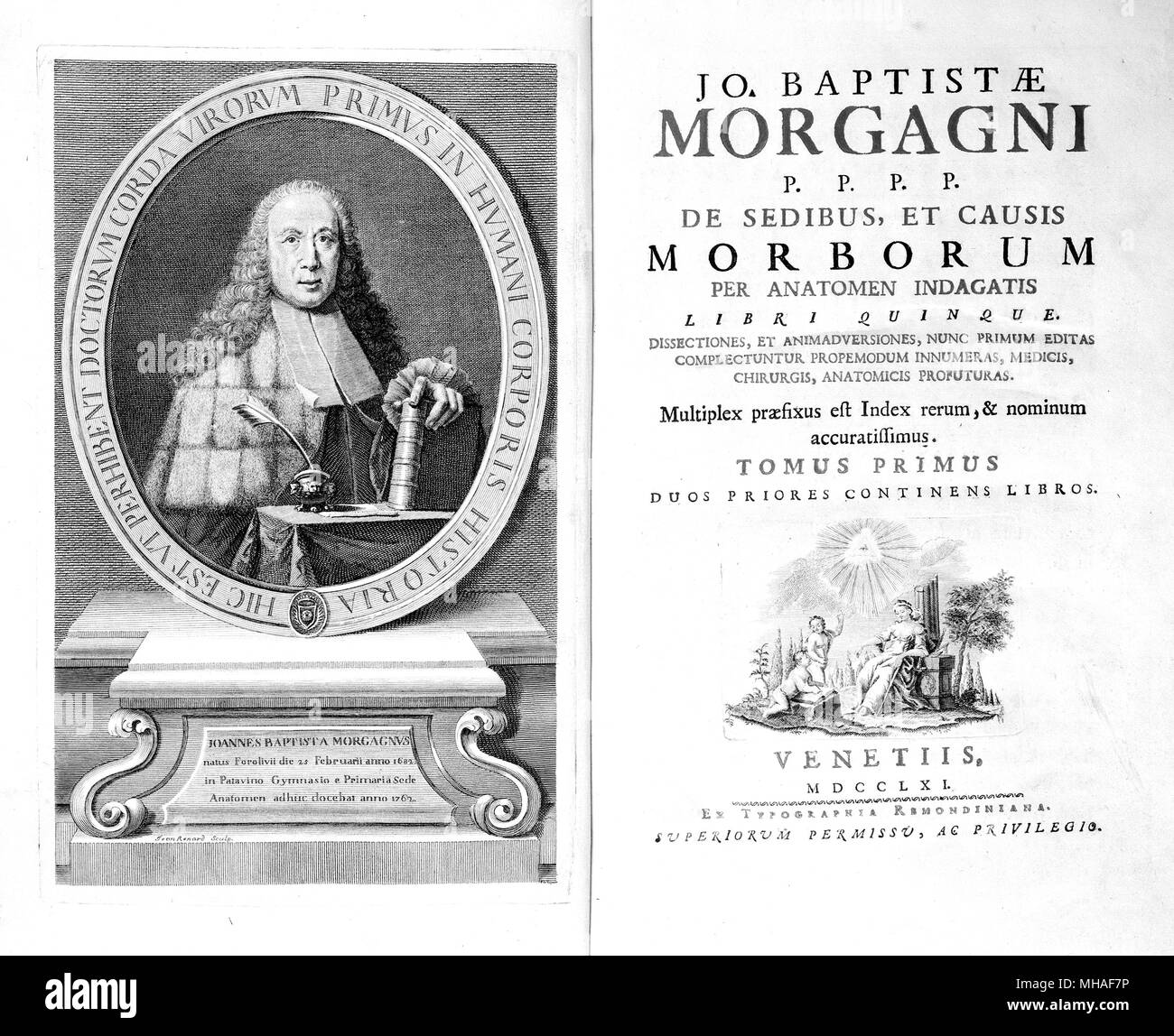 GIOVANNI BATTISTA MORGAGNI (1682-1771) Italian anatomist. Title pages ...