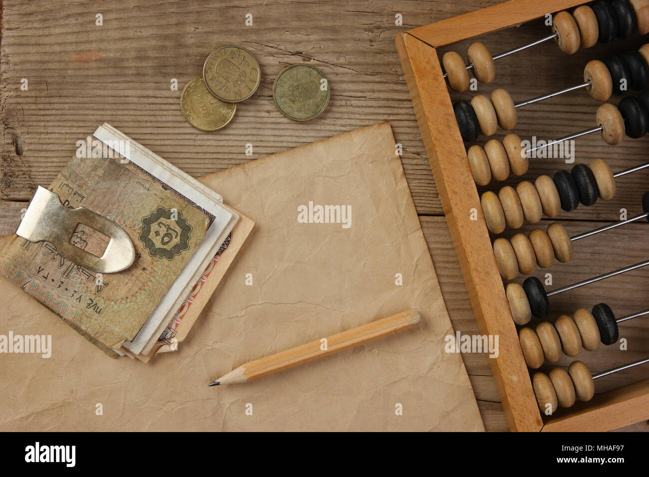 Old abacus notes on hi-res stock photography and images - Alamy