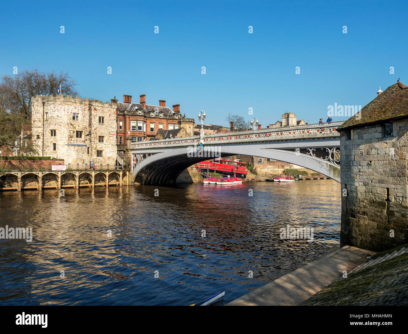 Lendal Bridge over the River Ouse at York with lendal Tower on the left ...