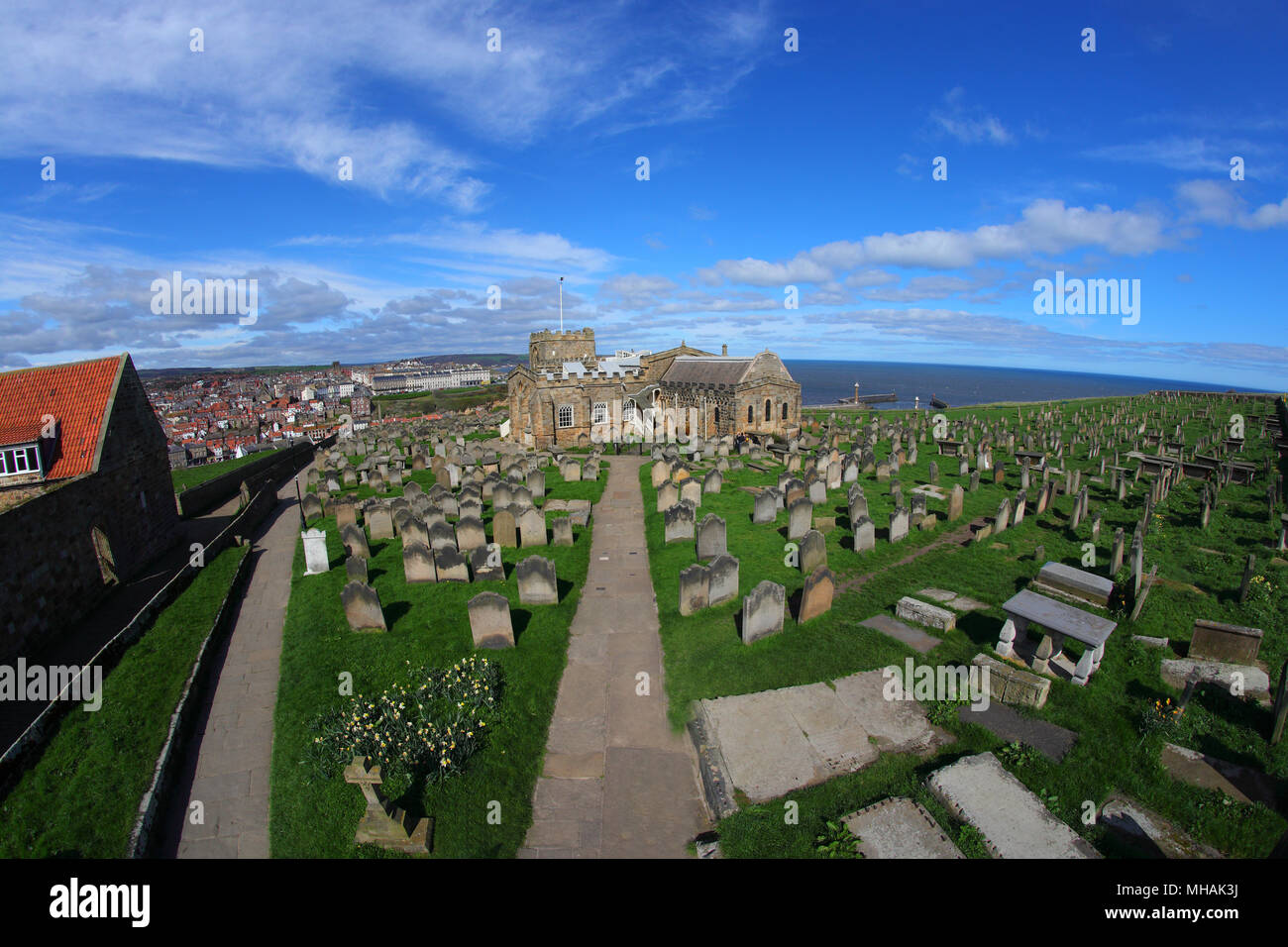 St Mary's Church - Whitby at the top of the 199 steps Stock Photo - Alamy