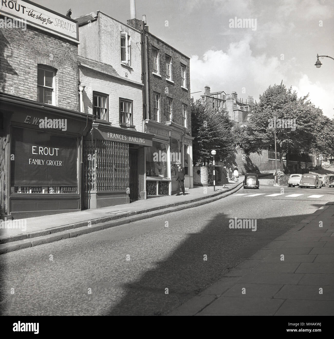 1950s, historical picture looking up Heath Street, Hampstead with ...