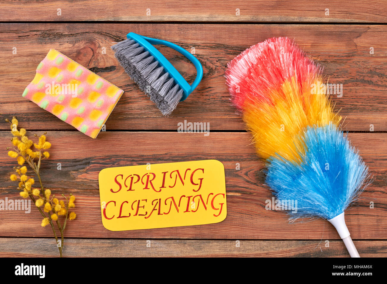Set of products for home cleaning Stock Photo - Alamy