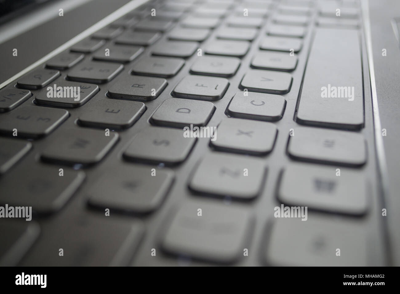 Keyboard with the D key primarily in focus Stock Photo - Alamy