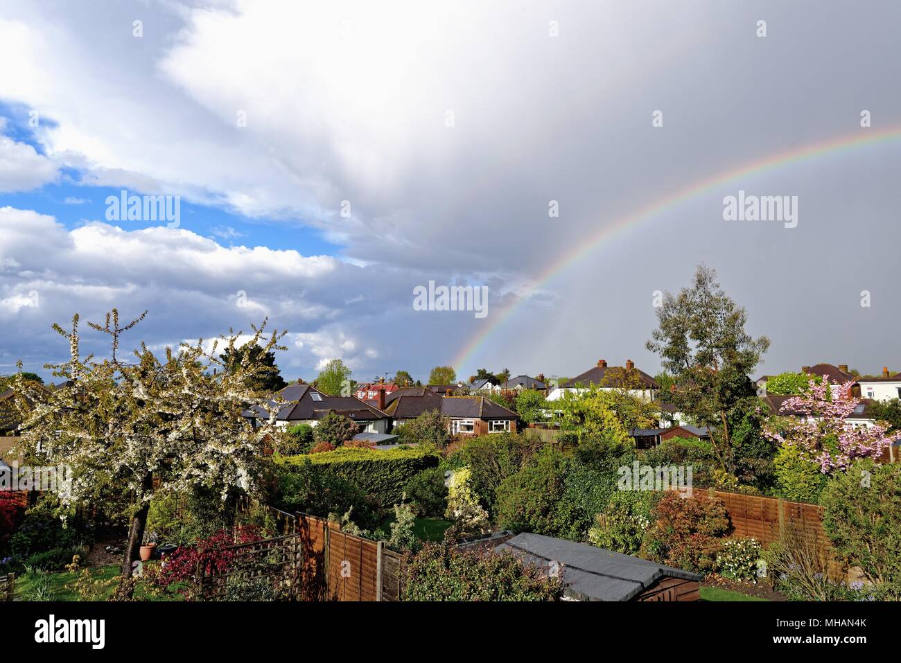 Rainbow in spring england hi-res stock photography and images - Alamy