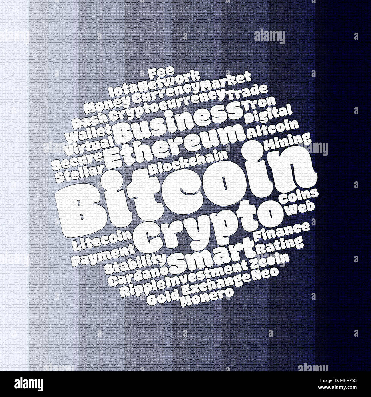 Bitcoin wordcloud concept on many colours background Stock Photo - Alamy