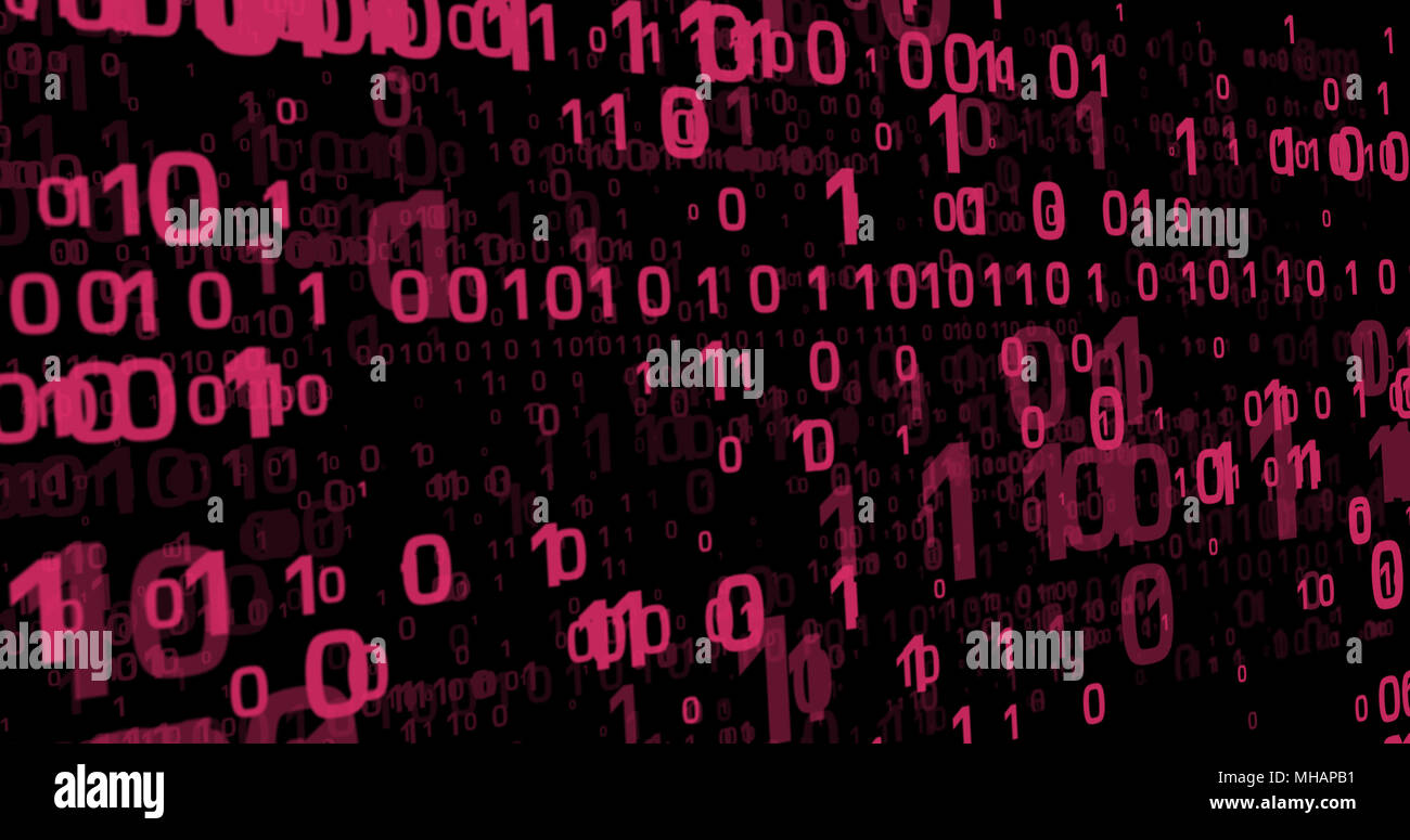 Digital background perfect red. Ones and zeros 3d motive. Dynamic ...