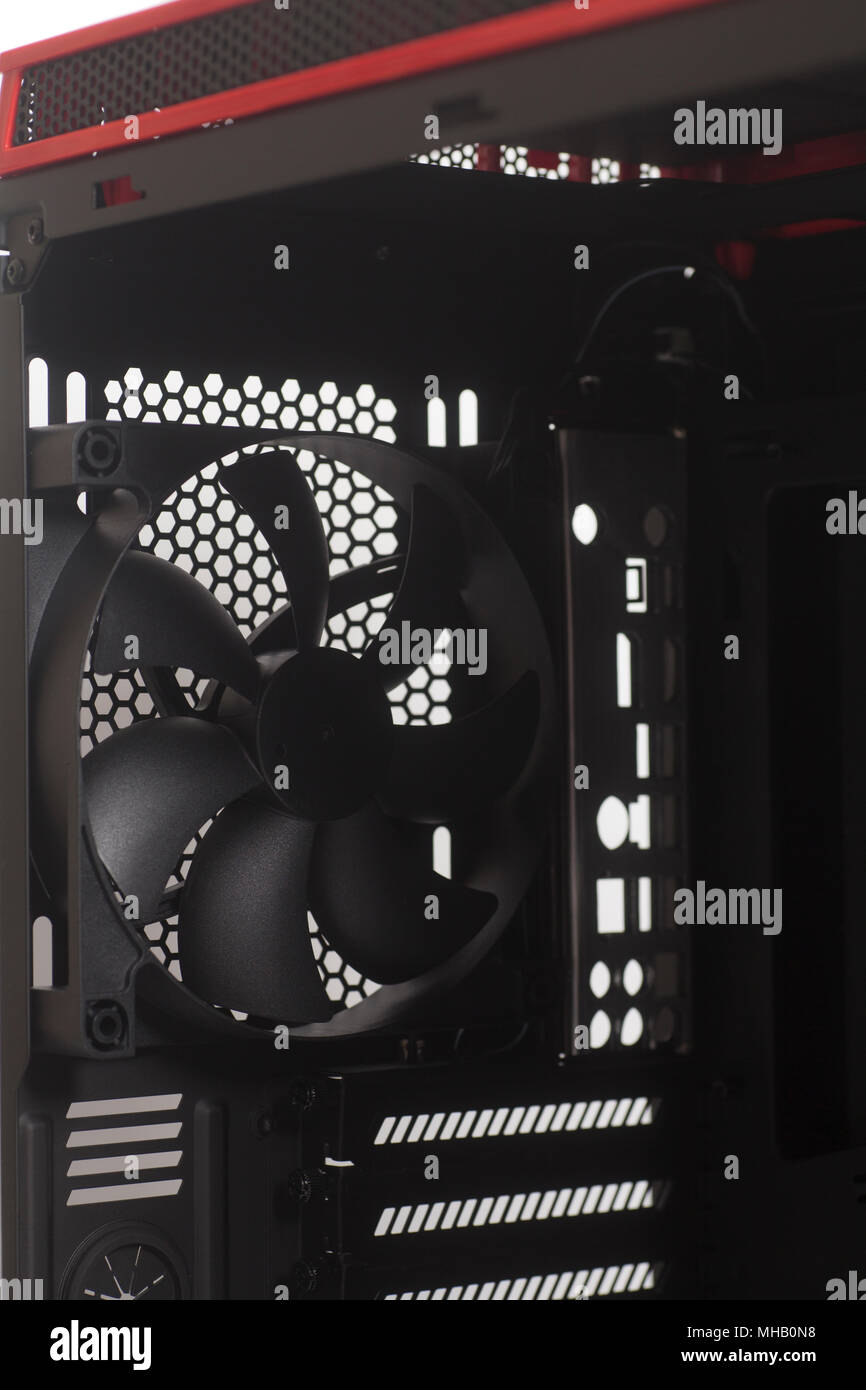 Cooler Fan inside Desktop Computer Case PC close up Stock Photo - Alamy