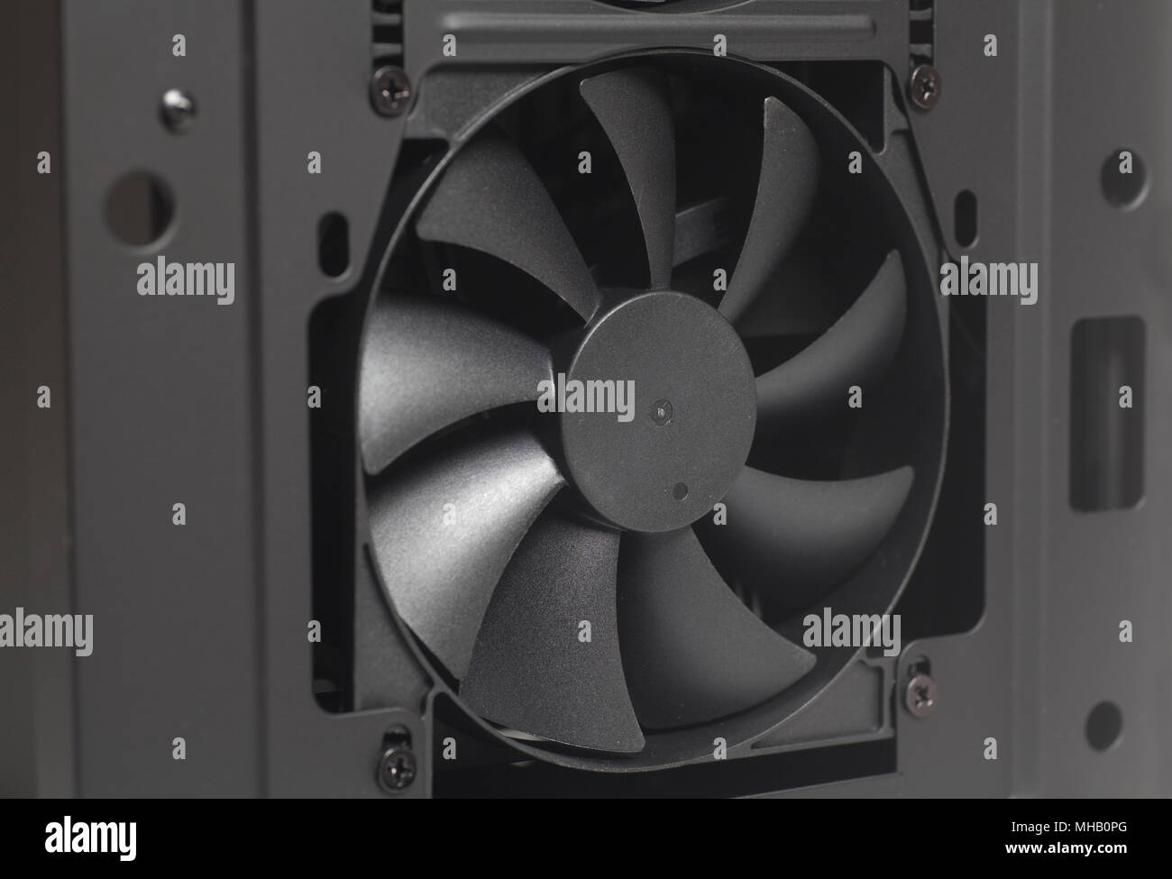 Cooler Fan inside Desktop Computer Case PC close up Stock Photo - Alamy