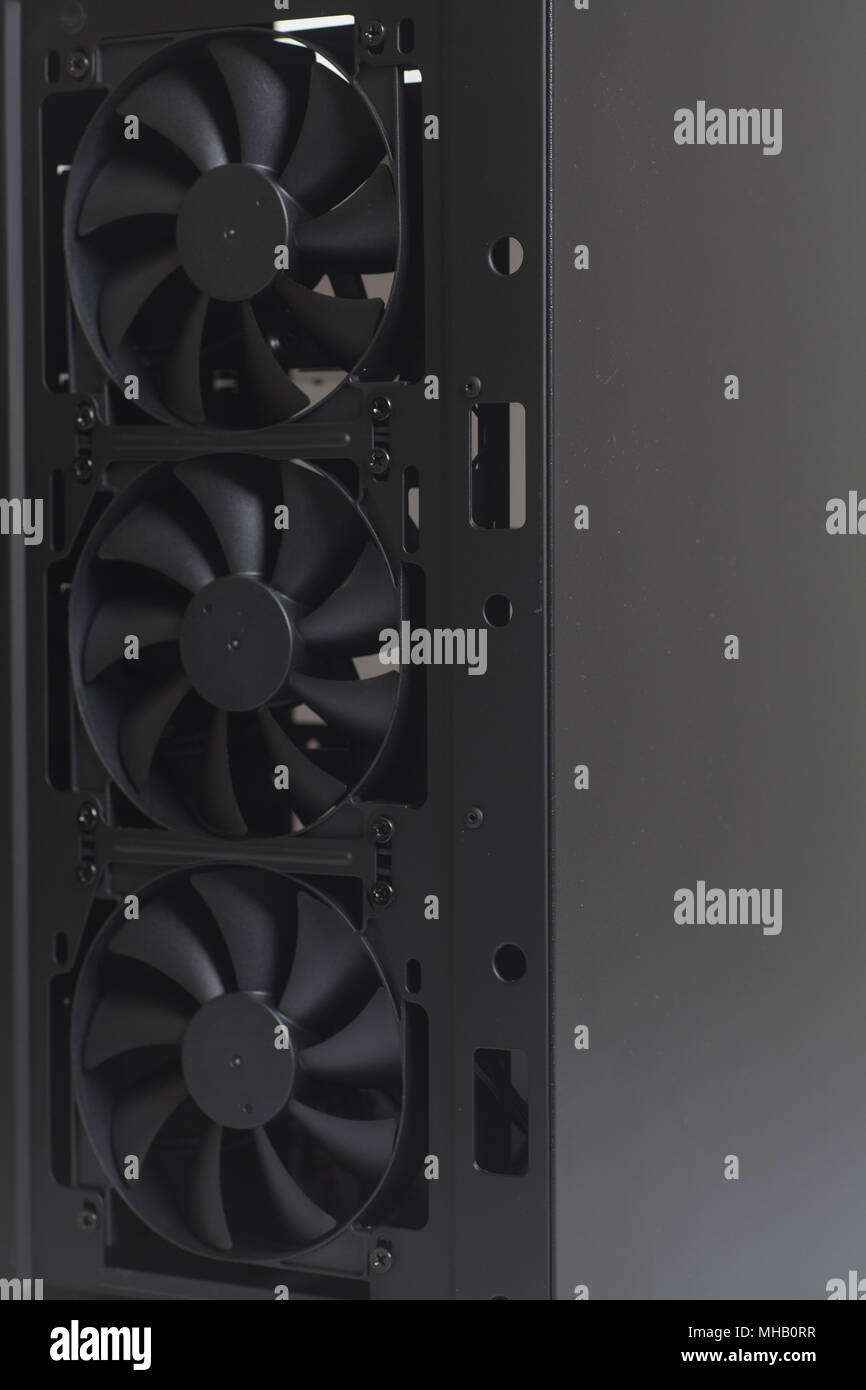 Cooler Fan inside Desktop Computer Case PC close up Stock Photo - Alamy
