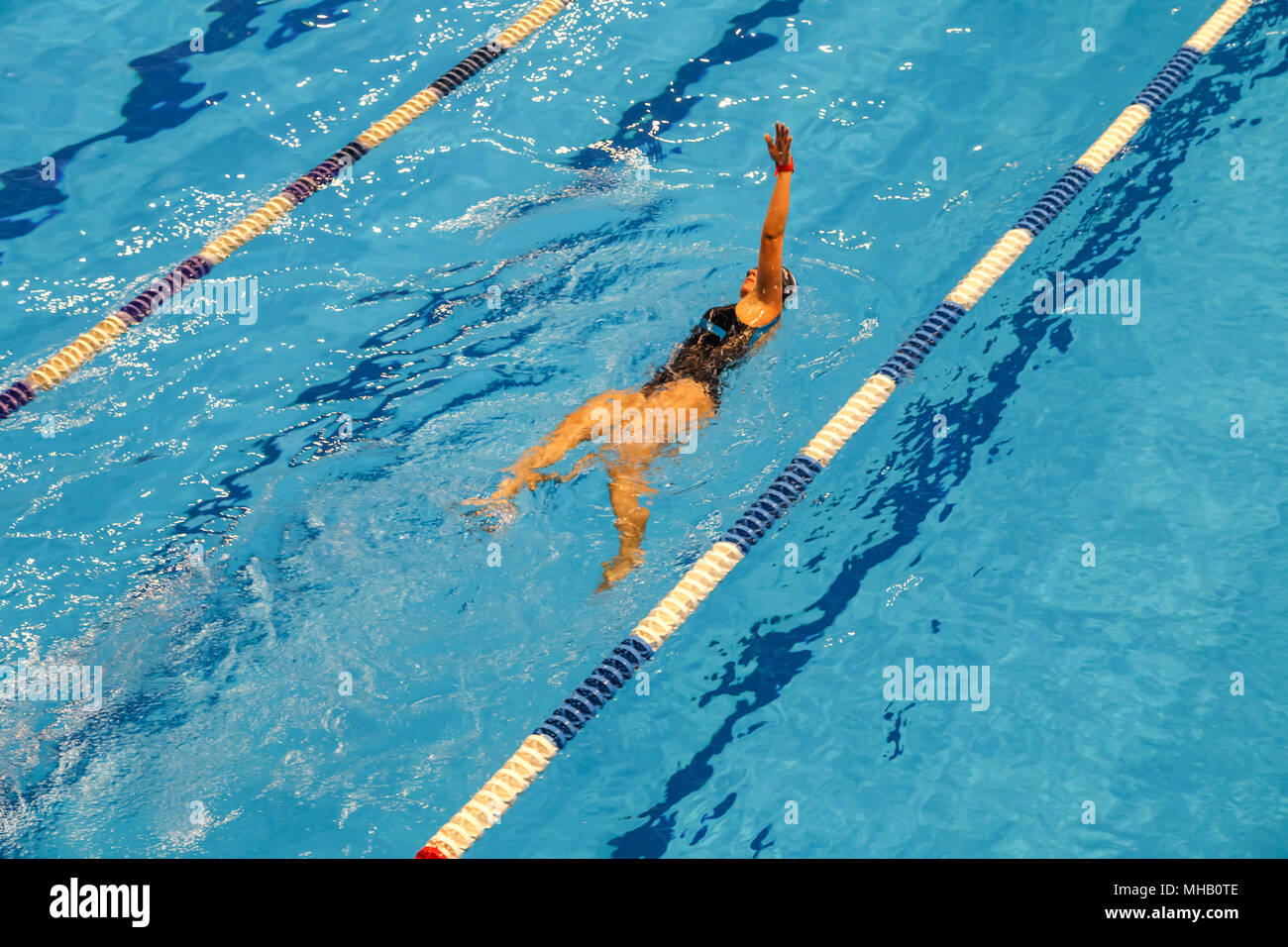 Swimming pool in sport club. Swimming training. Healthy lifestyle ...