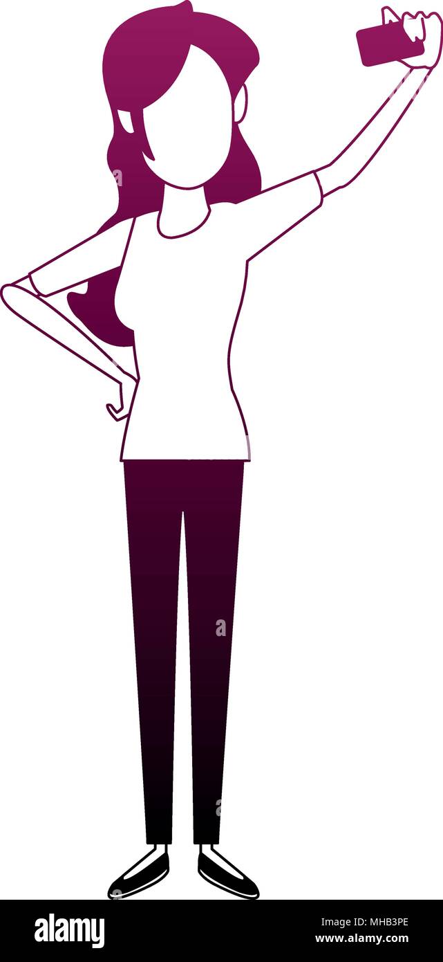 Phone selfie screen woman Stock Vector Images - Alamy