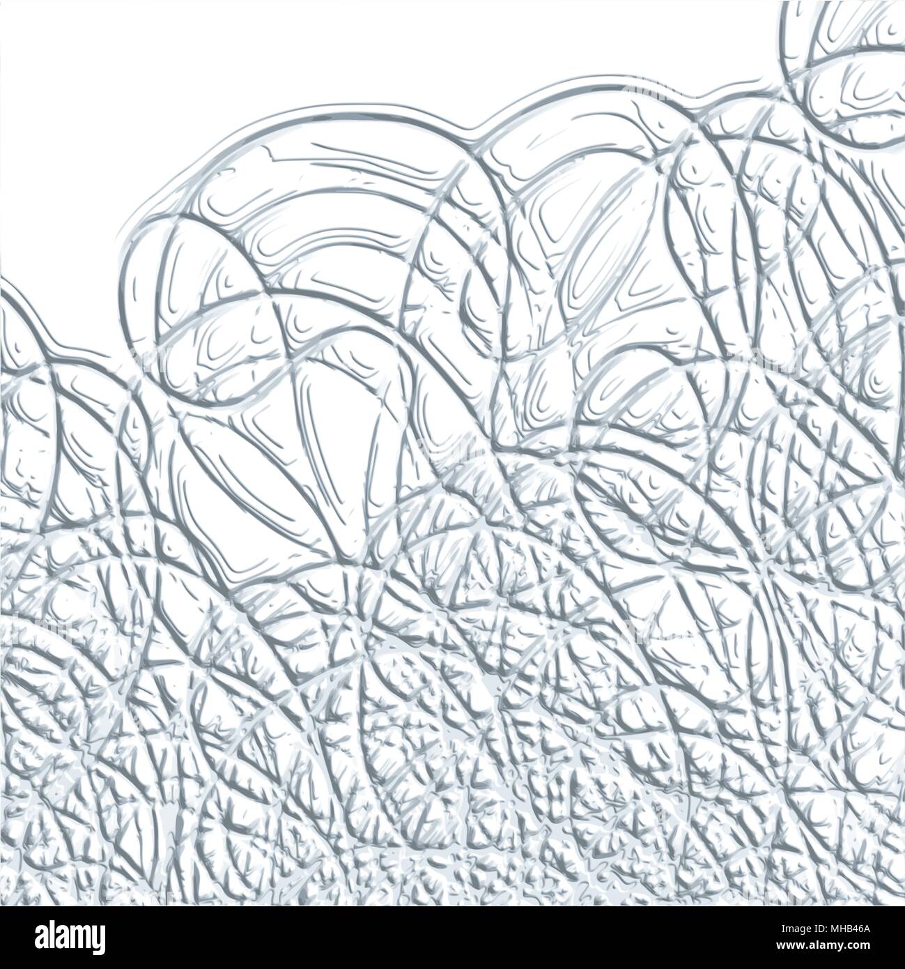 grey 3D stucco structure scribble loop background pattern, vector ...
