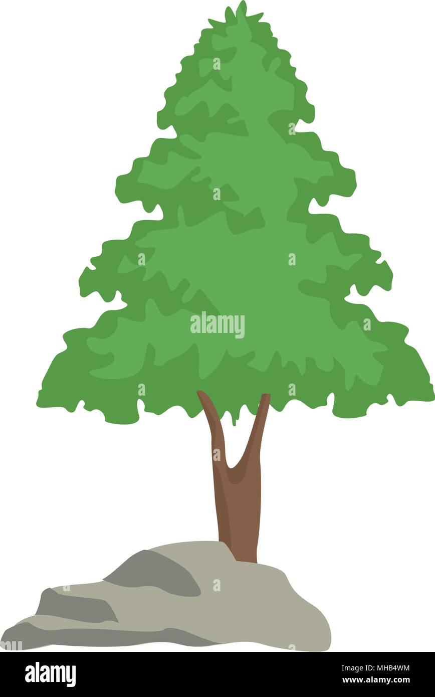 Trees rocks Stock Vector Images - Alamy