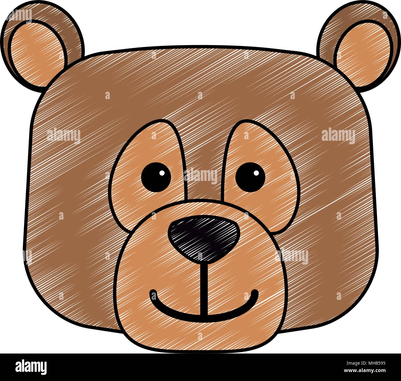 Bear head wild animal scribble Stock Vector Image & Art - Alamy