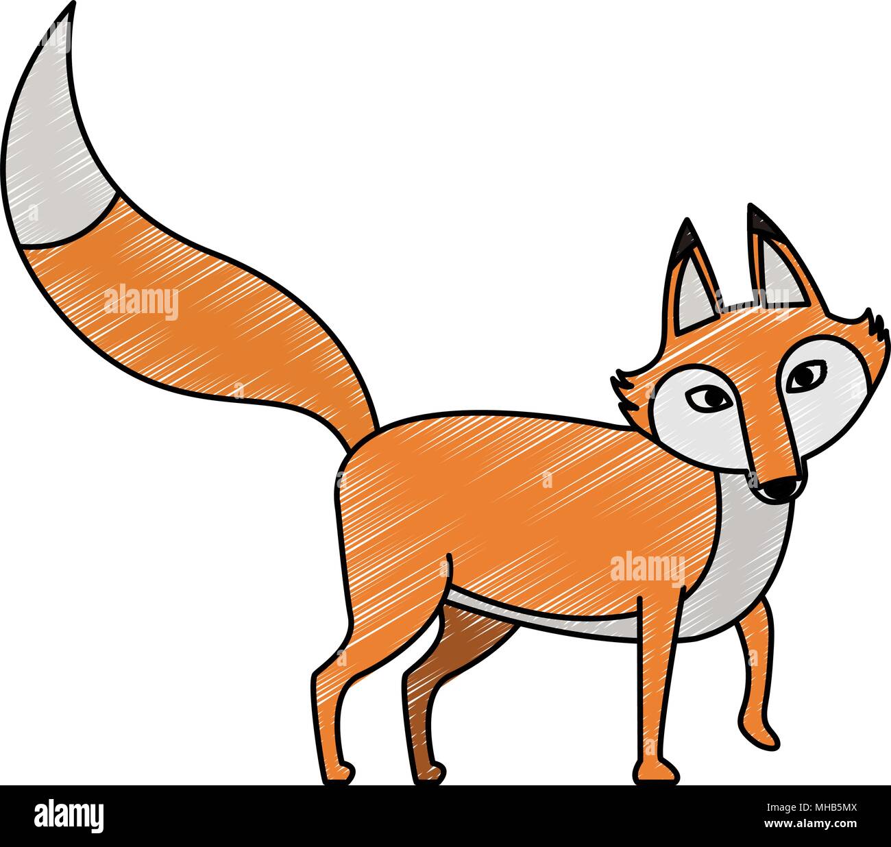 Fox wild animal scribble Stock Vector Image & Art - Alamy