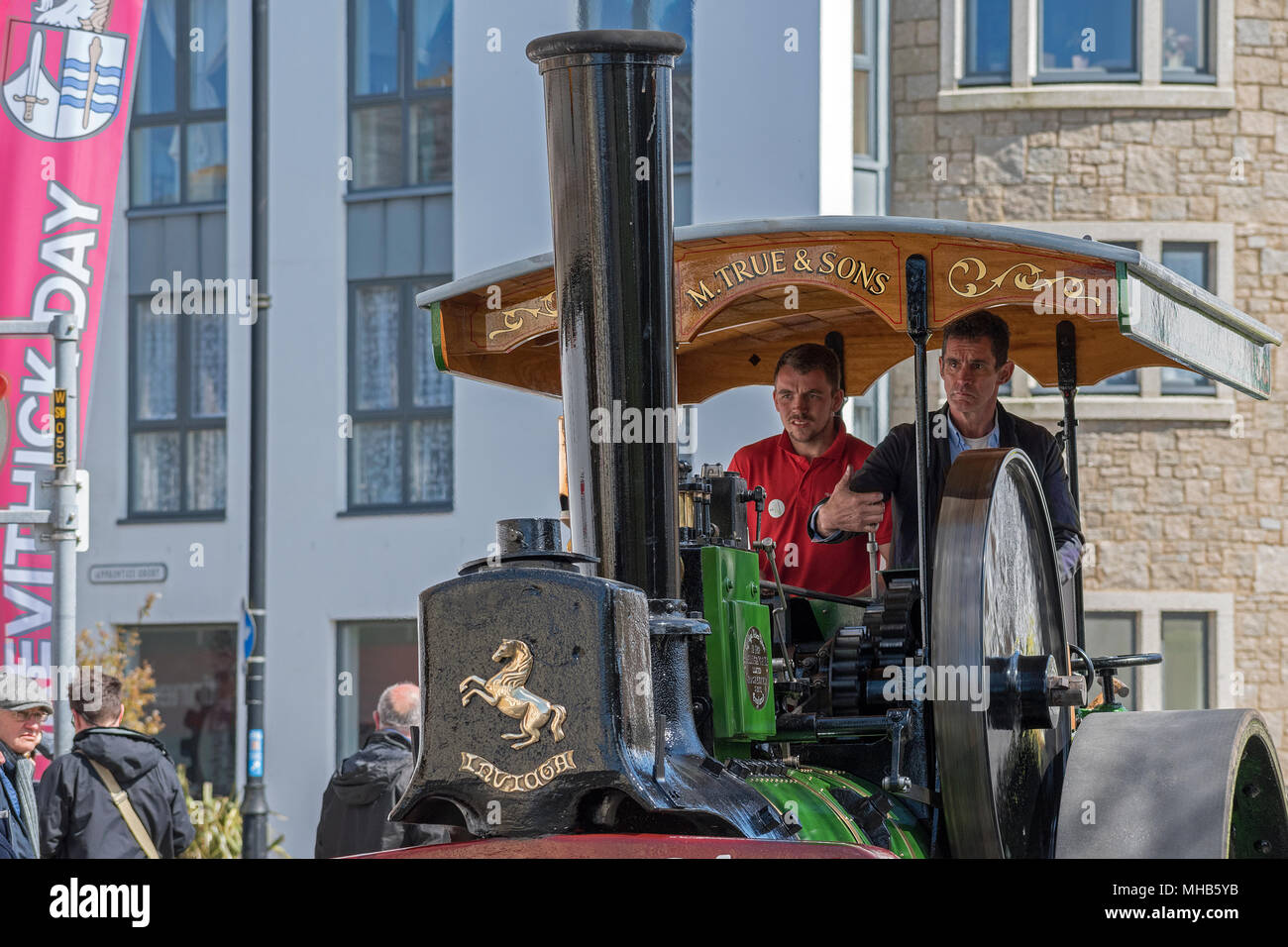 steam engine trevithick day in camborne, cornwall, england, britain, uk ...