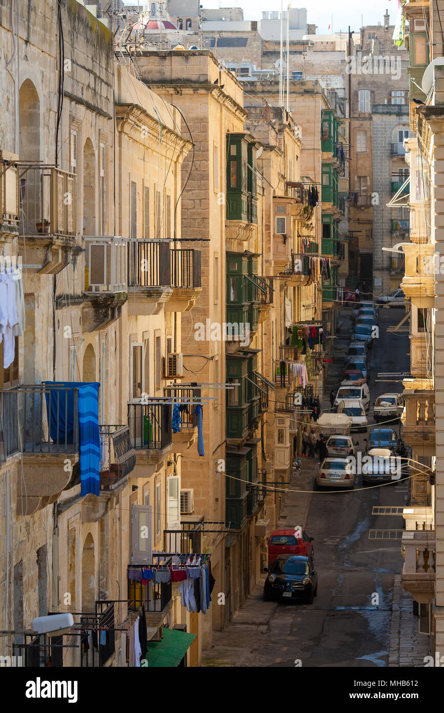 Valletta is well known for its iconic window boxes or Oriel windows ...