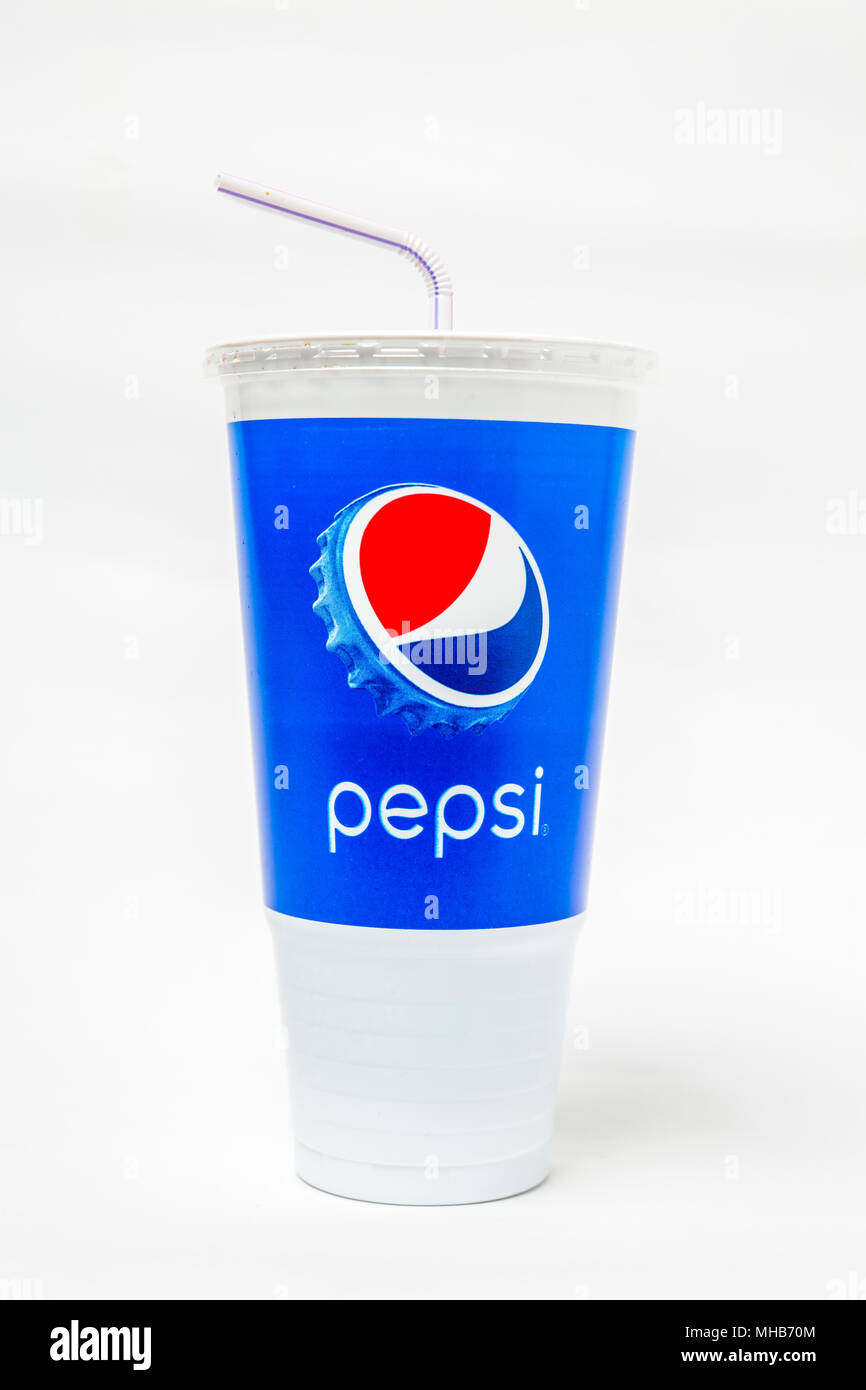 Empty Pepsi takeaway cup Stock Photo - Alamy