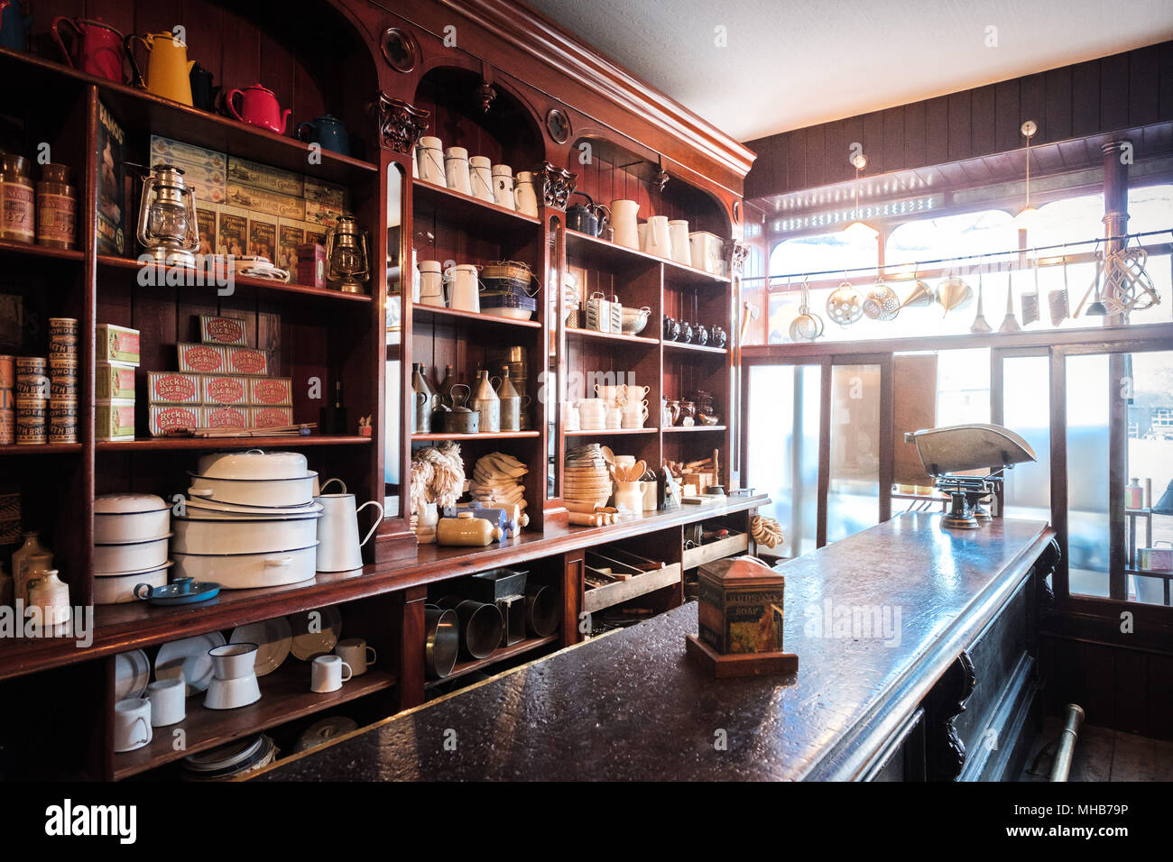 very old store in Wales Uk Stock Photo - Alamy