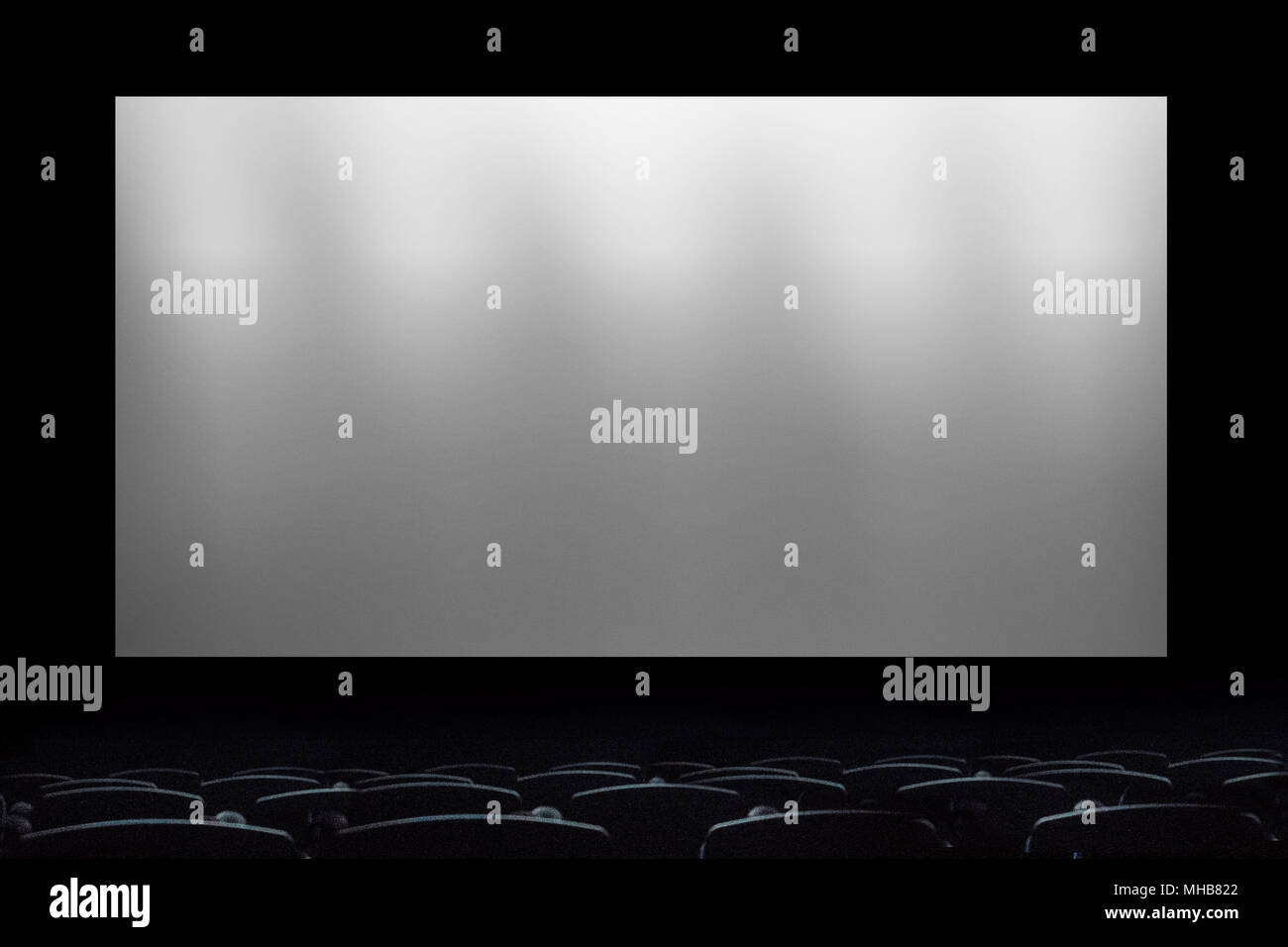 cinema movie theater screen with seating and big screen Stock Photo - Alamy