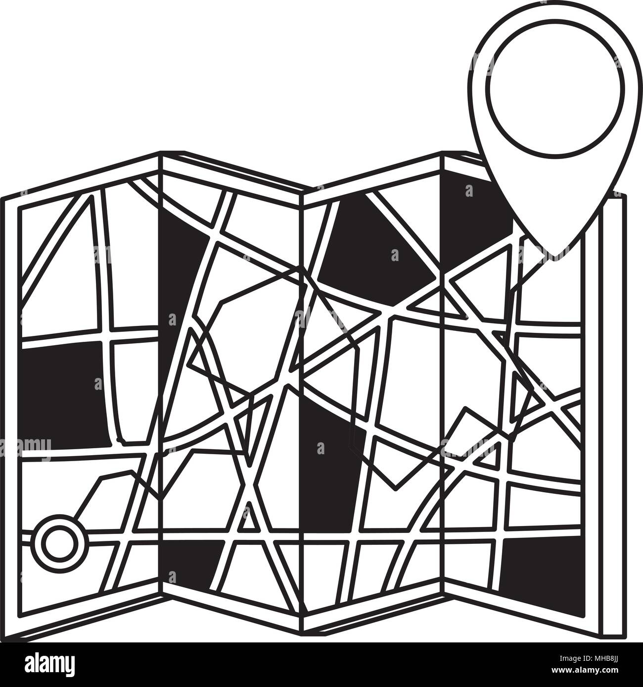 map guide paper with pin location Stock Vector Image & Art - Alamy