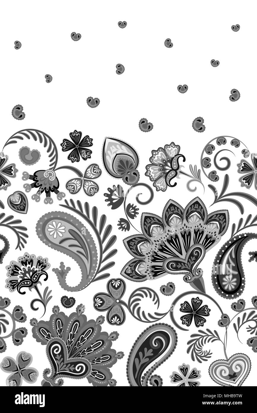 Black And White Paisley Border Clip Art