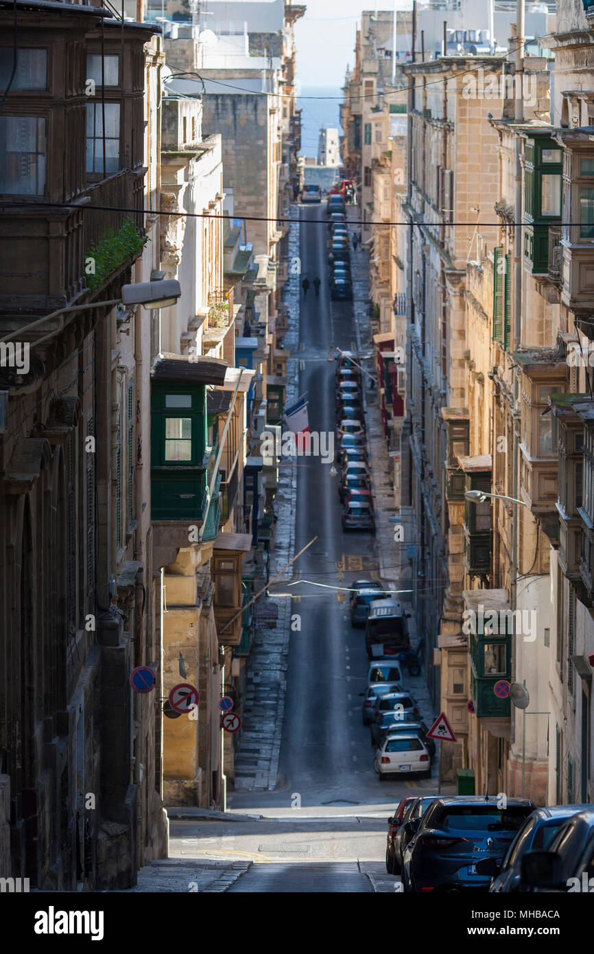 Valletta's streets are packed into a constrained space bound by thick ...