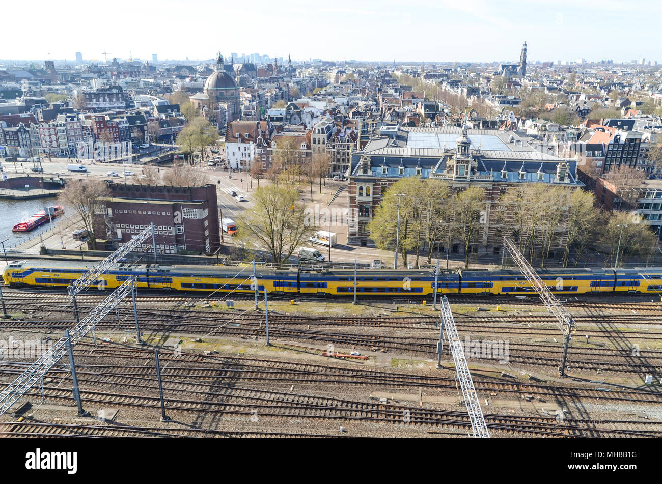 Amsterdam central station aerial hi-res stock photography and images ...