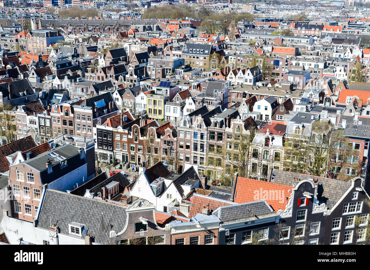 Aerial view of Amsterdam (Jordaan district), Amsterdam, Netherlands ...