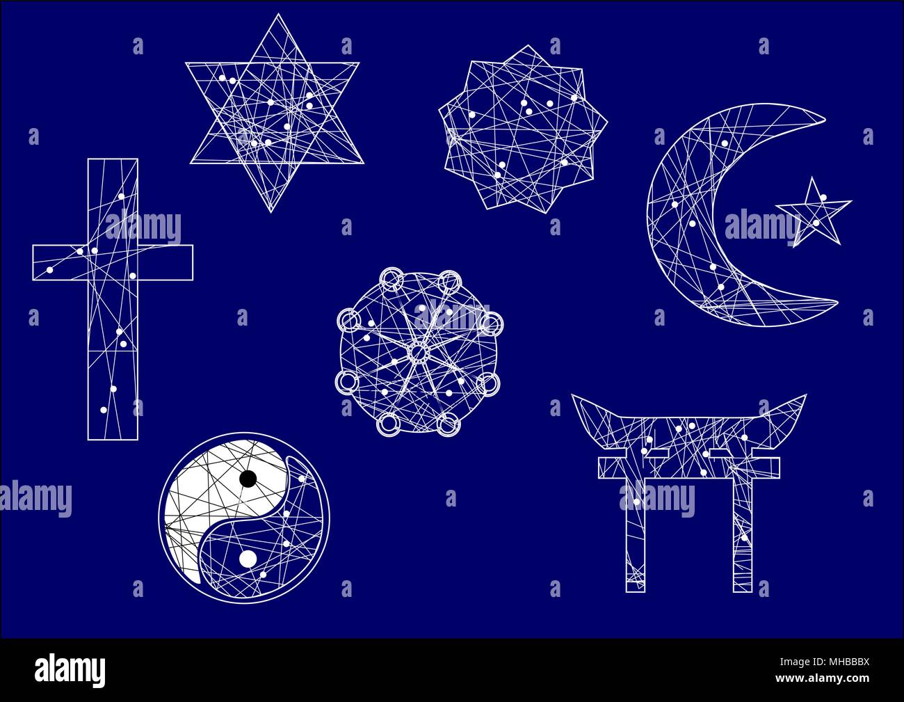 Religions and their symbols Stock Vector Images - Alamy