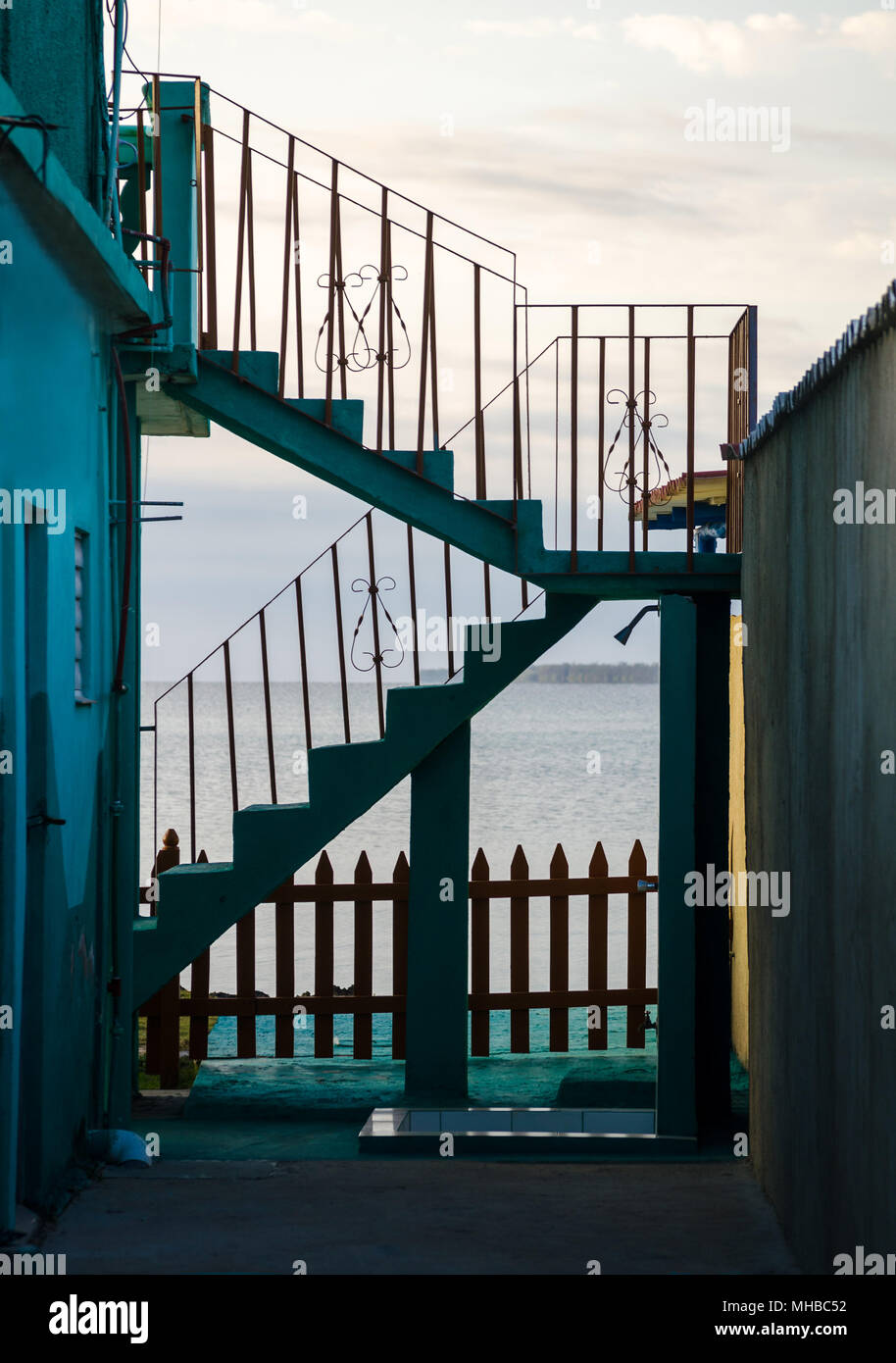 Blue staircase hi-res stock photography and images - Alamy