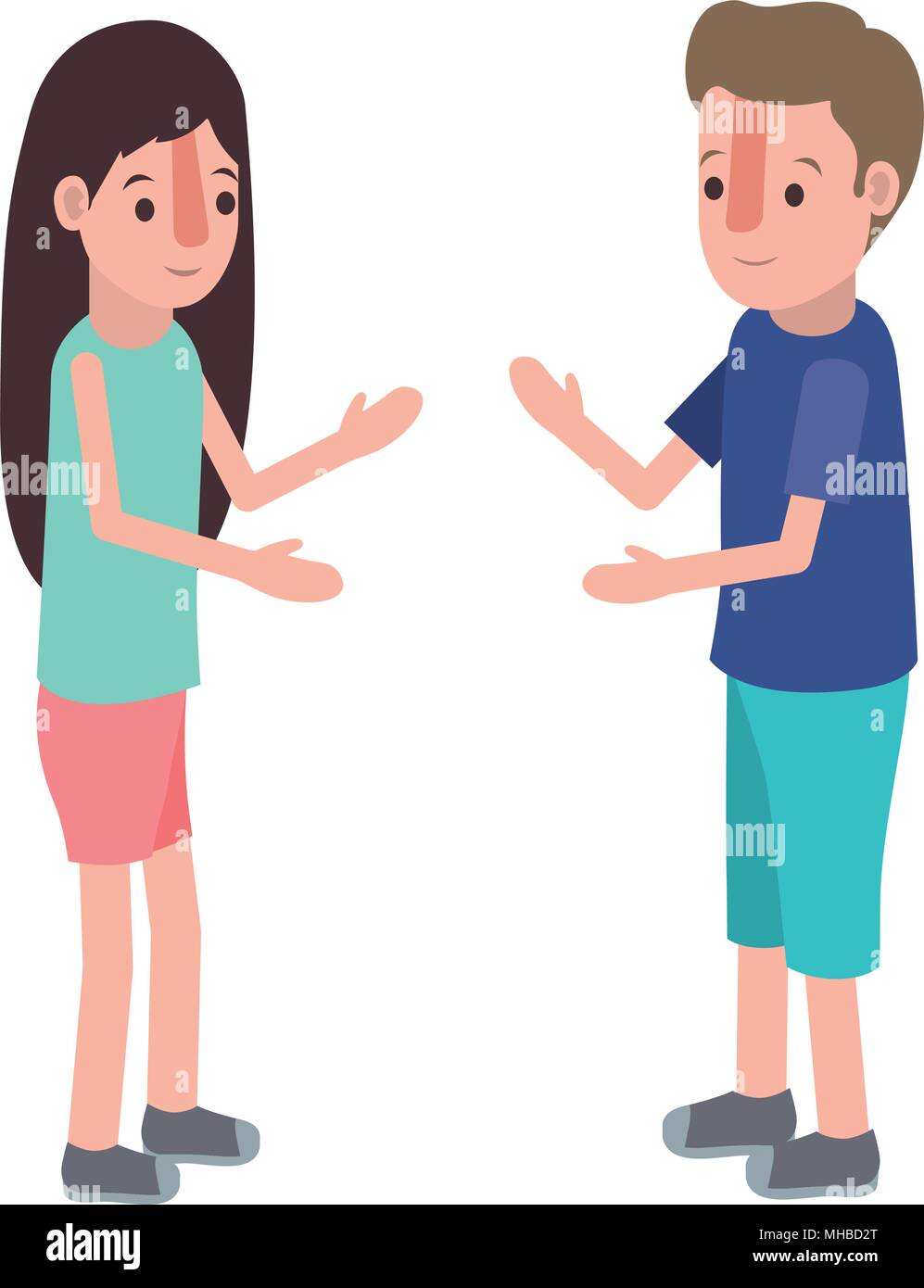 isometric little kids couple character Stock Vector Image & Art - Alamy