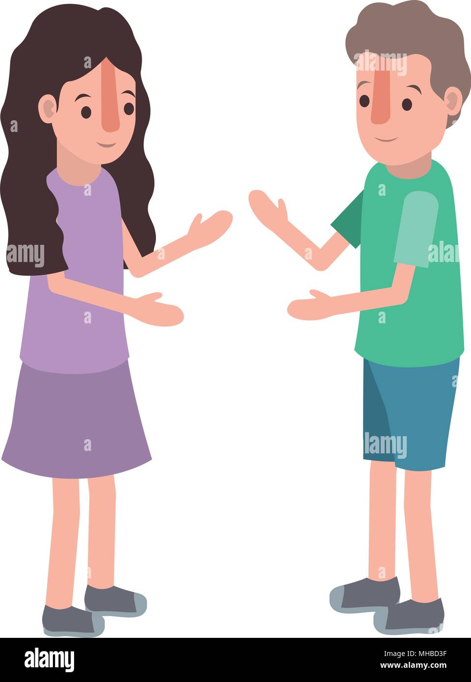 isometric little kids couple character Stock Vector Image & Art - Alamy