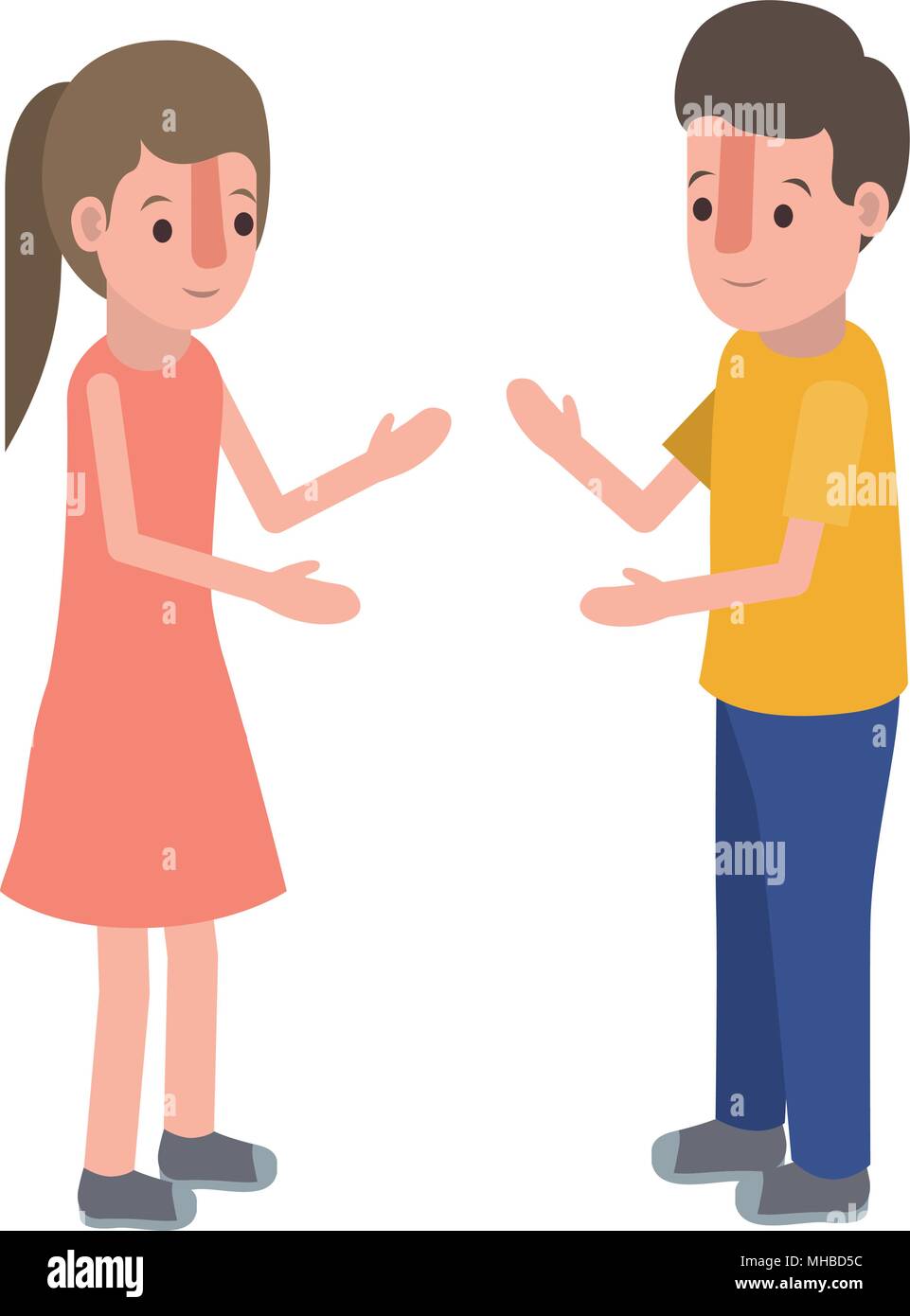 isometric little kids couple character Stock Vector Image & Art - Alamy